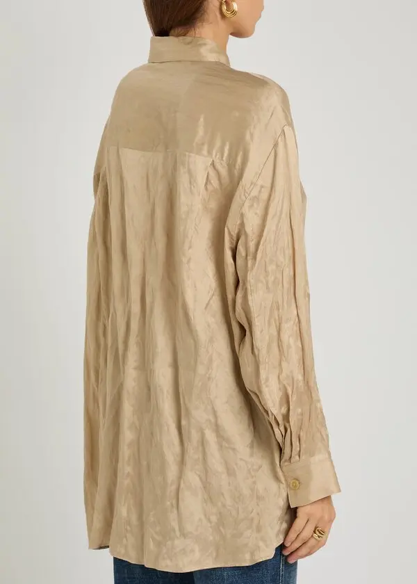 Khaite Goya Creased Woven Shirt - Light Brown