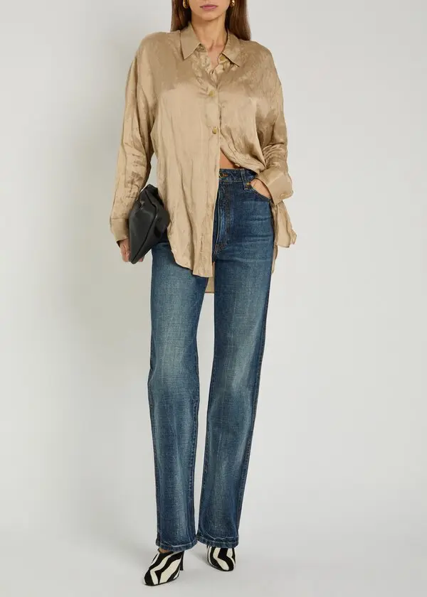 Khaite Goya Creased Woven Shirt - Light Brown