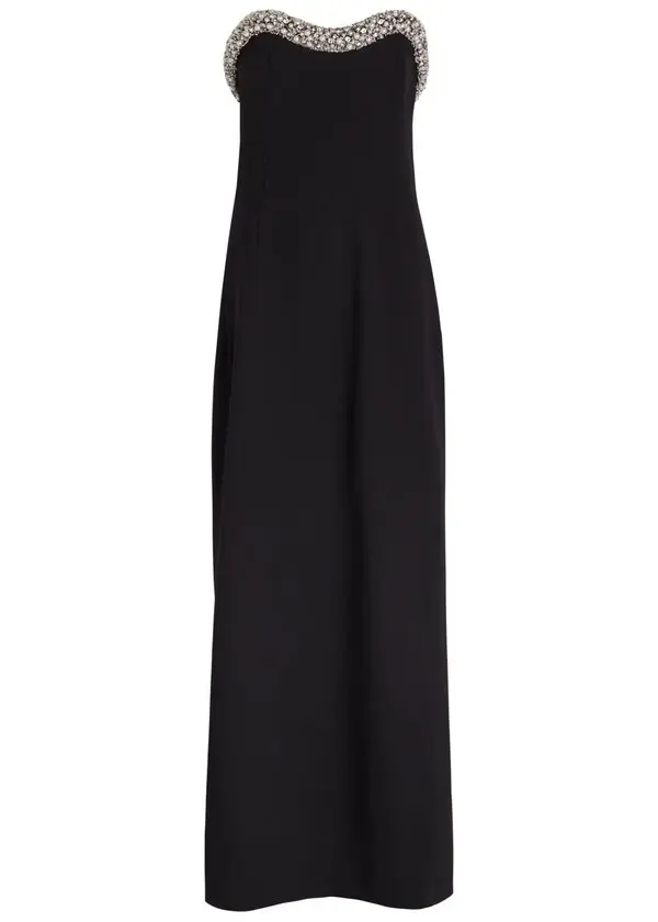 Simkhai Riona Embellished Strapless Crepe Gown - Black