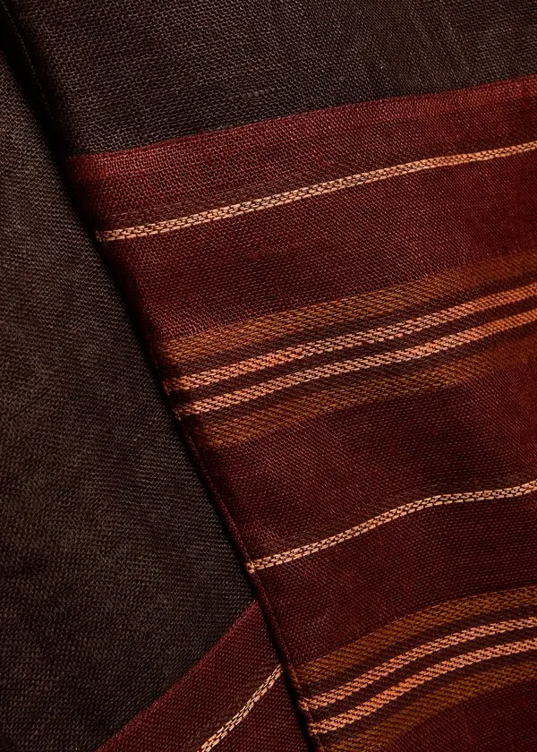 Tory Burch Stripe-trimmed Linen Trousers - Brown