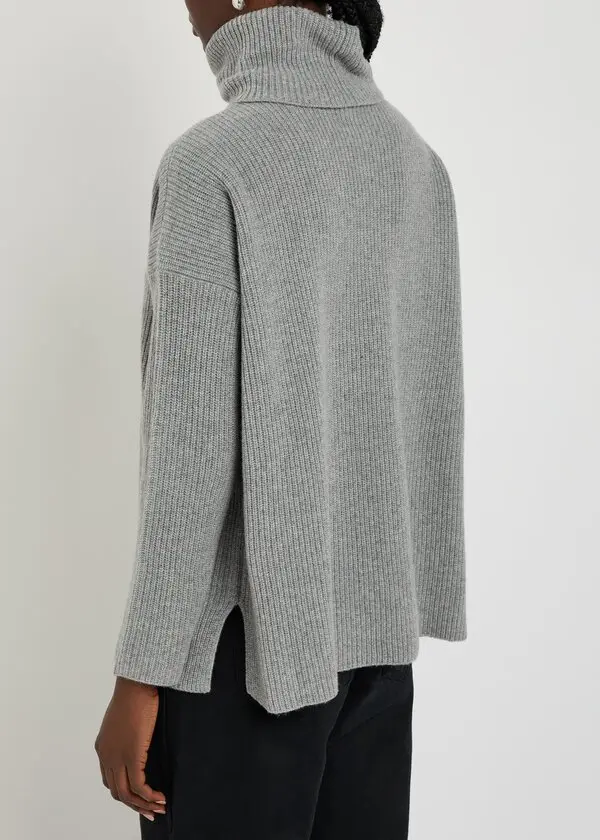 Eileen Fisher Ribbed Roll-neck Wool And Cashmere-blend Jumper