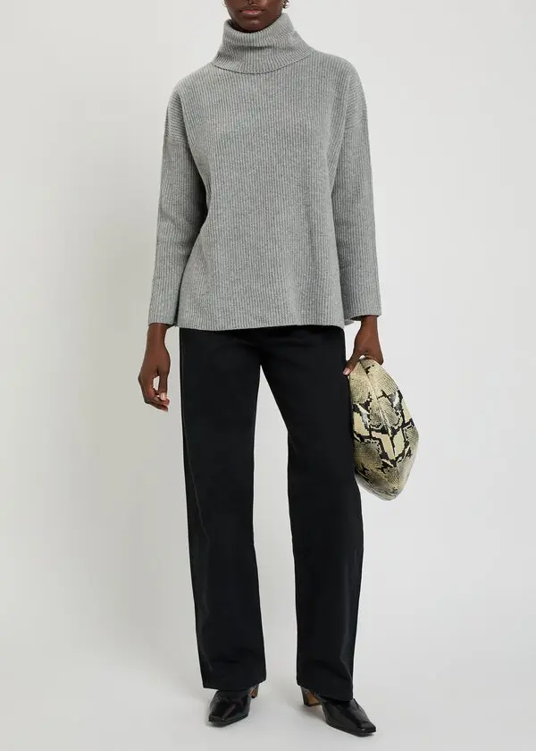 Eileen Fisher Ribbed Roll-neck Wool And Cashmere-blend Jumper