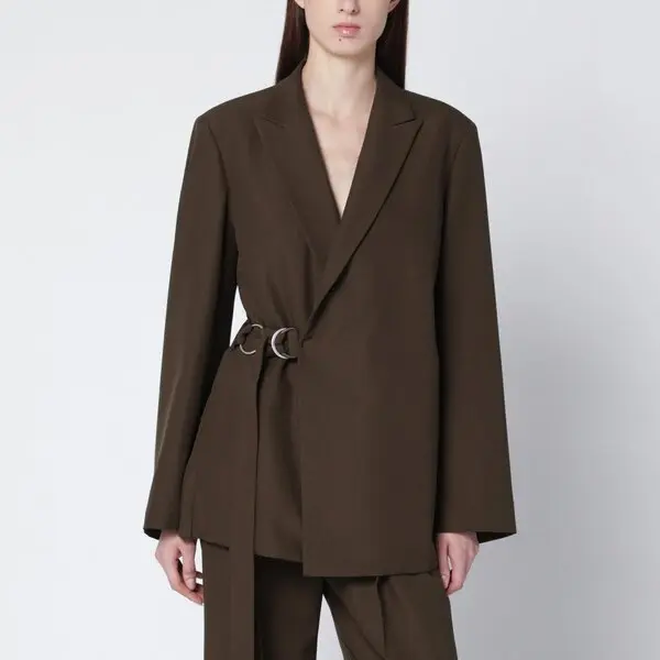 Loewe Double-breasted Wool Jacket - Green
