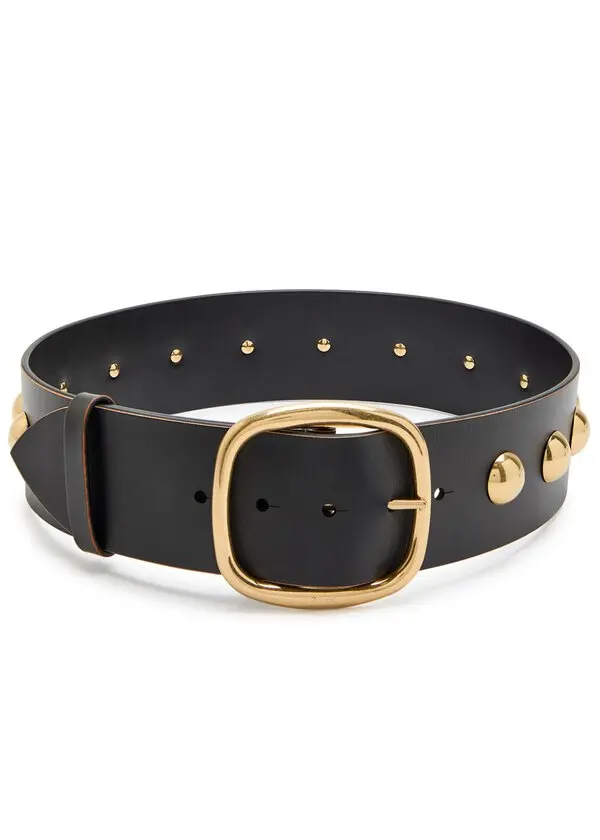 Chloé Midnight Stud-embellished Leather Belt - Black