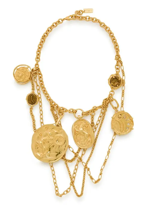Chloé Medals Multi-chain Necklace - Gold
