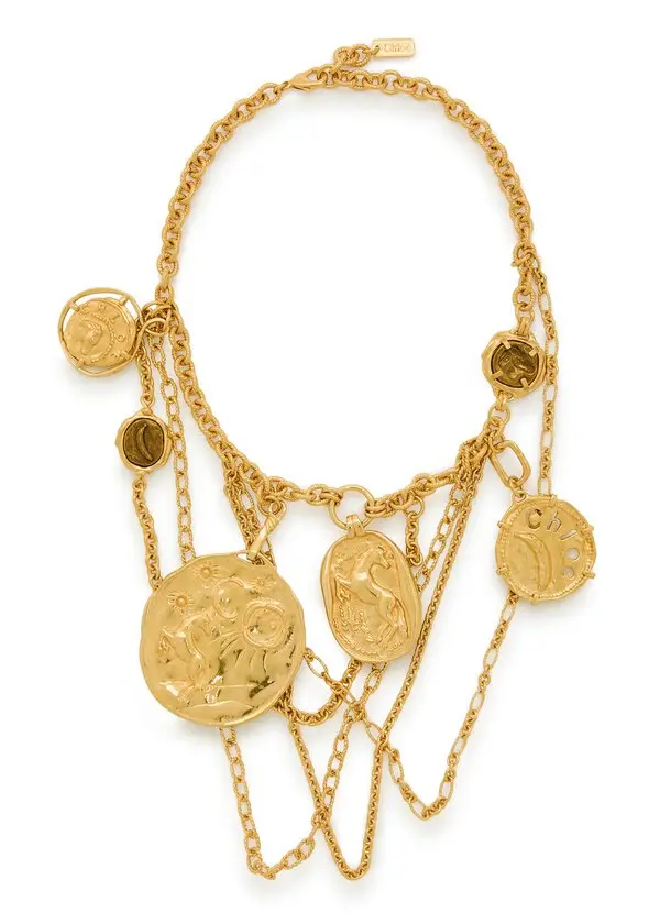 Chloé Medals Multi-chain Necklace - Gold