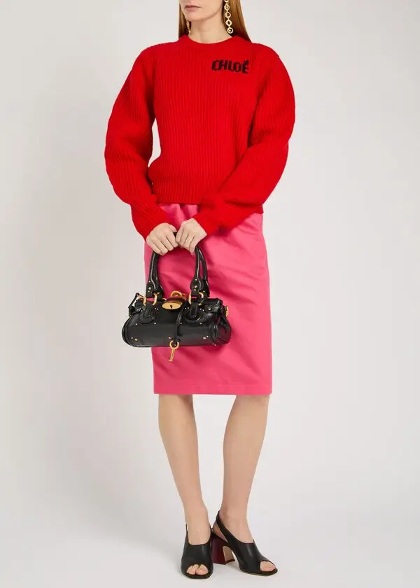 Chloé Paddington Small Grained Leather Shoulder Bag - Black