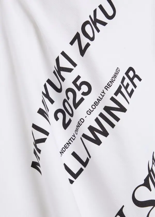 MKI MIYUKI ZOKU Script Logo-print Cotton T-shirt - White
