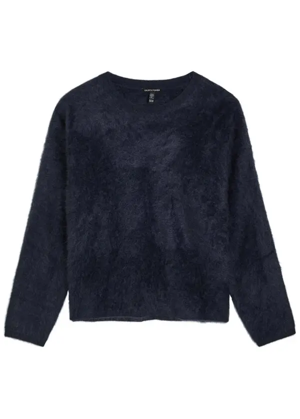 Eileen Fisher Brushed Cashmere Jumper - Dark Blue