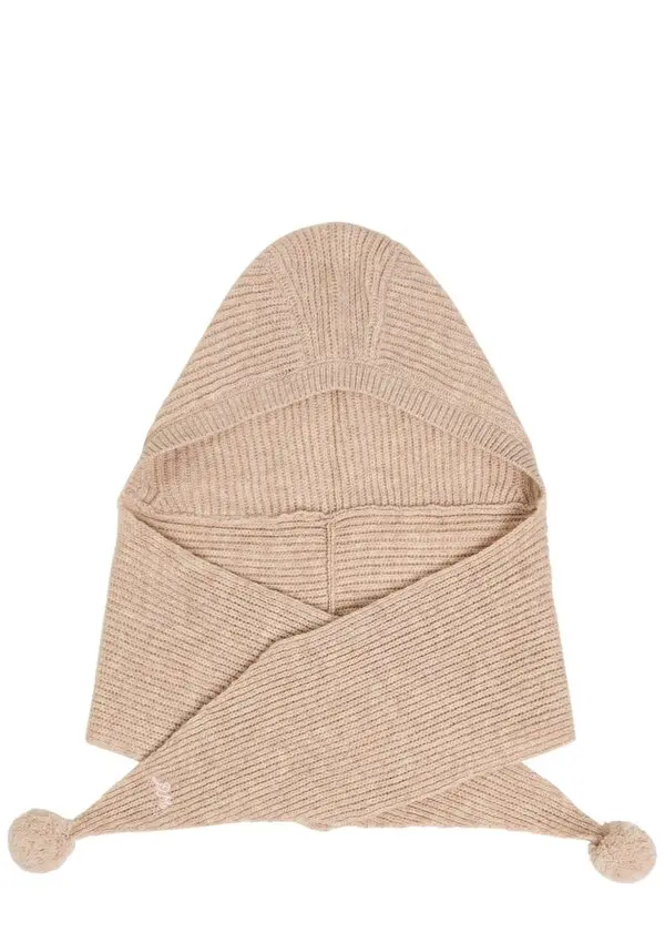 DAMSON MADDER Pom-pom Knit Hood - Beige