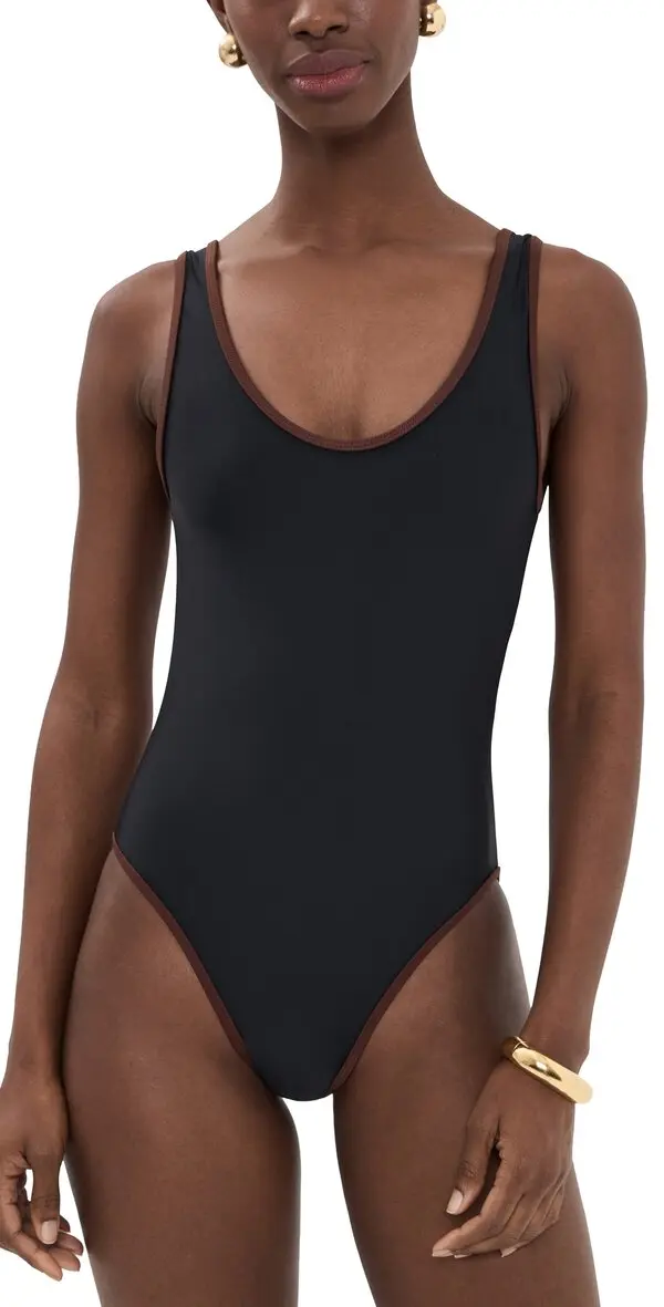 Jade Swim Contour One Piece - Black W/ Mocha