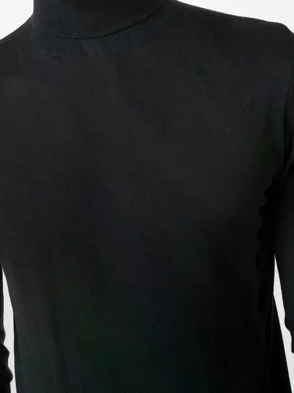 DELL'OGLIO Merino Roll Neck Jumper - Black