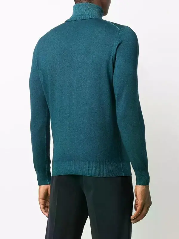 DELL'OGLIO Roll Neck Rib-trimmed Jumper - Blue