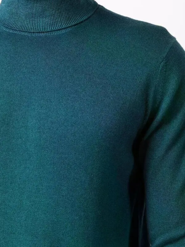 DELL'OGLIO Roll Neck Rib-trimmed Jumper - Blue