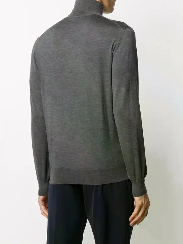 DELL'OGLIO Merino Wool Roll Neck Sweater - Grey