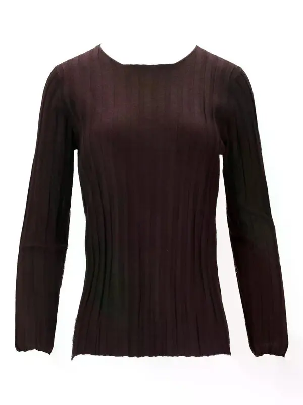LA ROSE Ribbed Knit Top - Brown