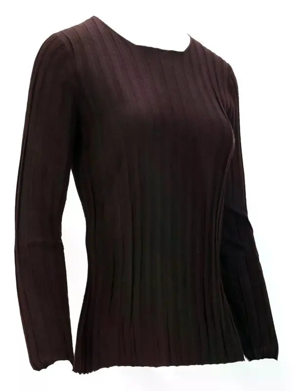LA ROSE Ribbed Knit Top - Brown