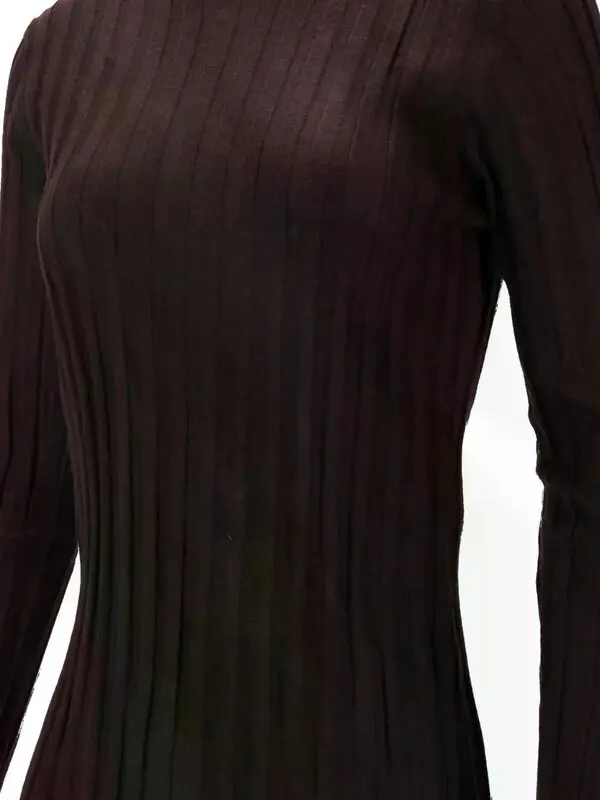LA ROSE Ribbed Knit Top - Brown