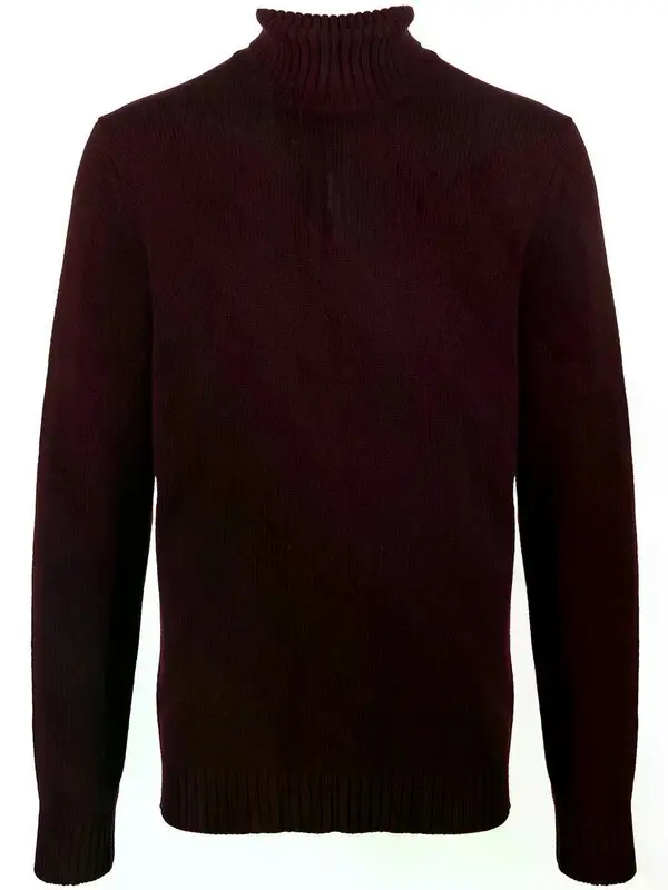 DELL'OGLIO Roll-neck Knitted Jumper - Red