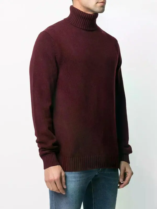 DELL'OGLIO Roll-neck Knitted Jumper - Red
