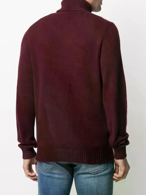 DELL'OGLIO Roll-neck Knitted Jumper - Red