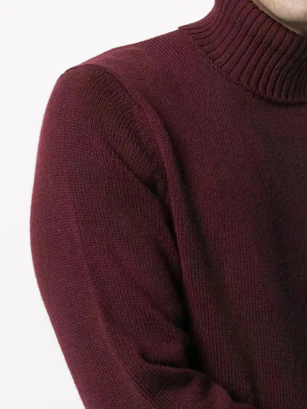 DELL'OGLIO Roll-neck Knitted Jumper - Red