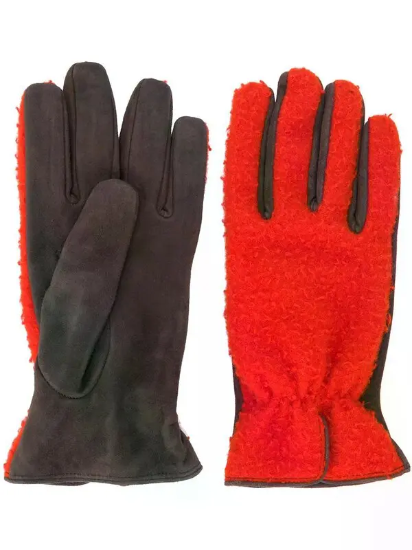 DELL'OGLIO Paneled Gloves - Red