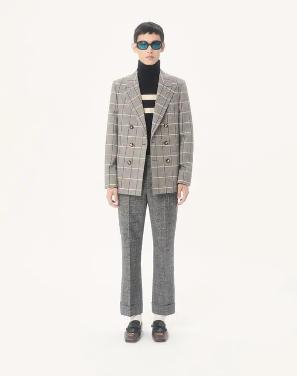 Valentino Garavani Double-breasted Wool Jacket With Check Pattern