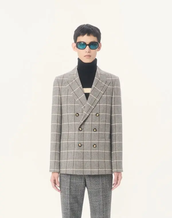 Valentino Garavani Double-breasted Wool Jacket With Check Pattern