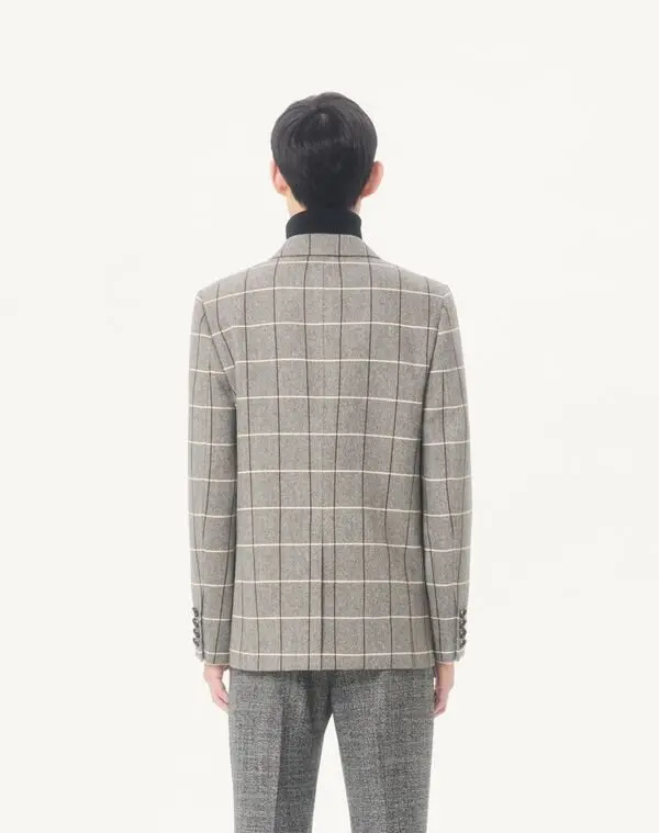 Valentino Garavani Double-breasted Wool Jacket With Check Pattern