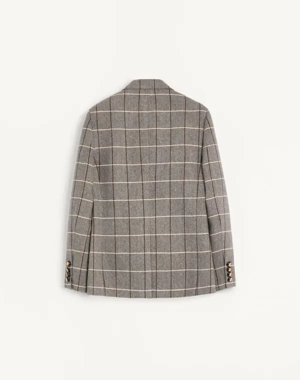 Valentino Garavani Double-breasted Wool Jacket With Check Pattern
