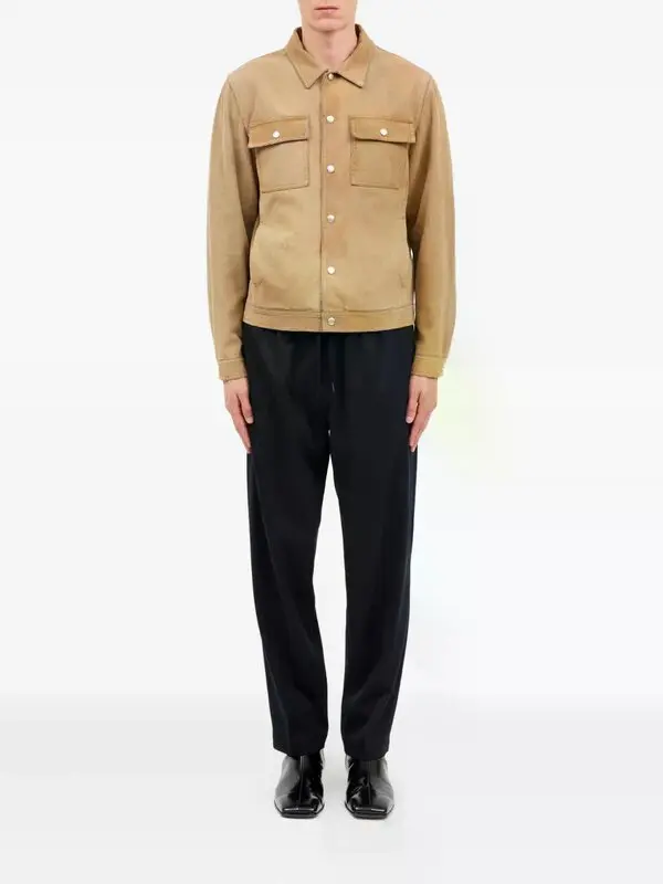 MAISON MARGIELA Suede Effect Denim Jacket - Neutrals