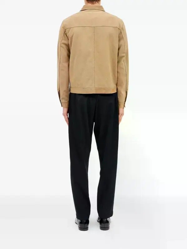 MAISON MARGIELA Suede Effect Denim Jacket - Neutrals