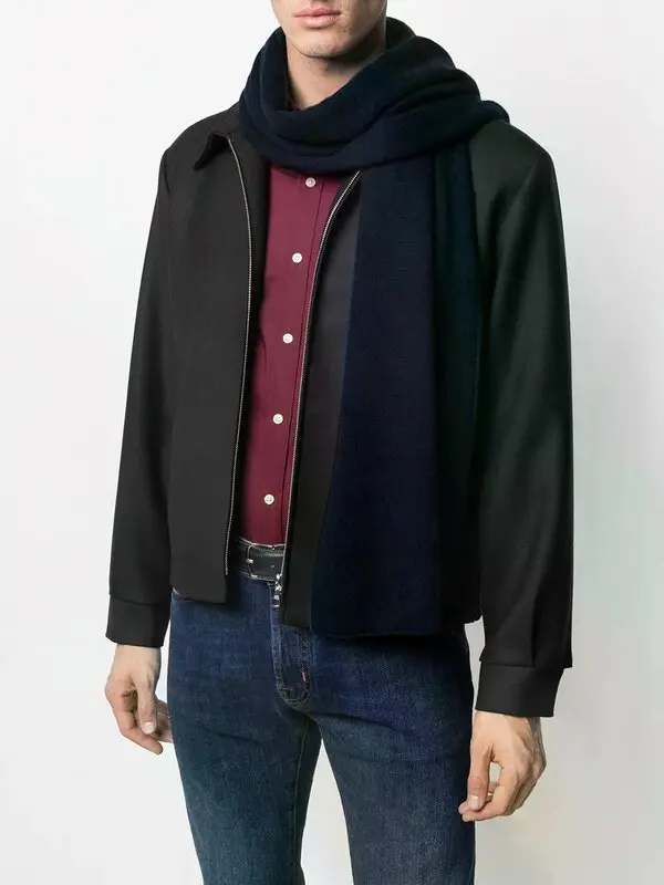 DELL'OGLIO Cashmere Two-tone Scarf - Blue
