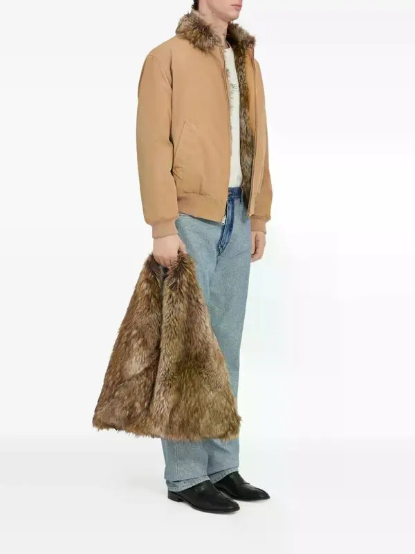 MAISON MARGIELA Reversible Cotton Bomber Jacket With Faux Fur Trim