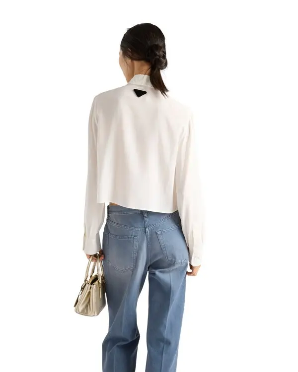 Prada Crepe De Chine Shirt - Neutral