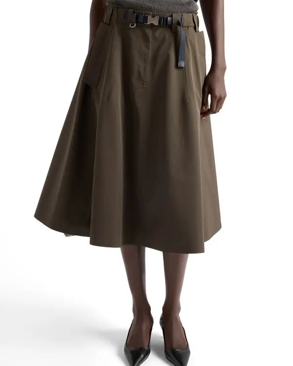 Prada Technical Fabric Circle Skirt - Green