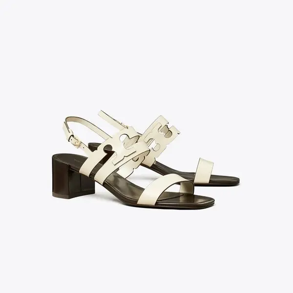 Tory Burch Ines Heeled Sandal - Light Cream/cocoa