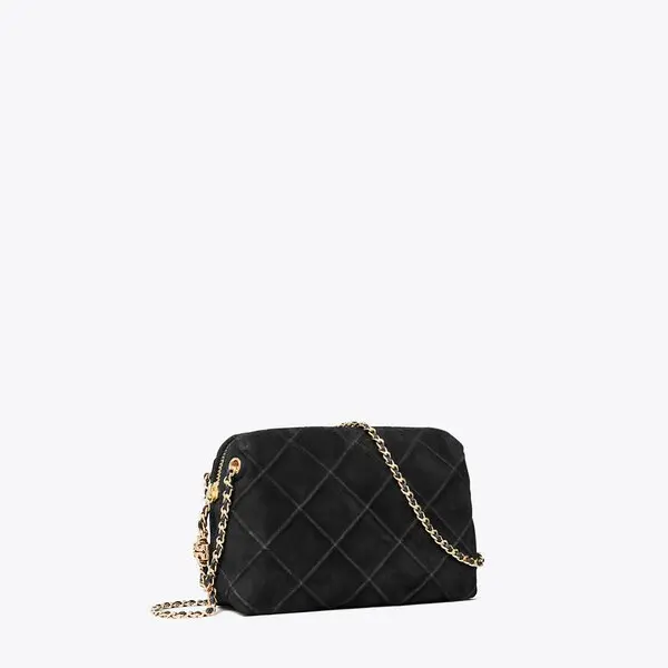 Tory Burch Fleming Soft Suede Crossbody Bag - Black