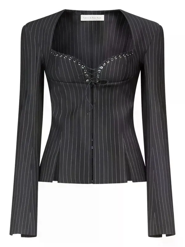 LUDOVIC DE SAINT SERNIN Rebecca Pinstripe Lace-up Jacket