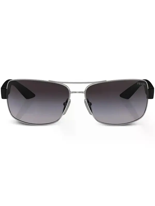 Prada Linea Rossa Square Frame Sunglasses - Silver