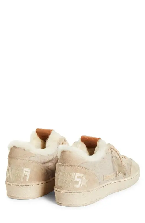 GOLDEN GOOSE Ball Star Wool & Faux Shearling Sneakers - Beige
