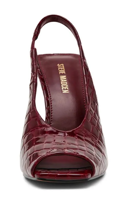 Steve Madden Lucian Slingback Peep Toe Sandal - Wine Croco