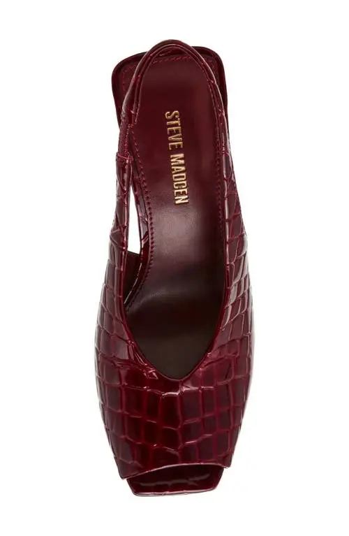 Steve Madden Lucian Slingback Peep Toe Sandal - Wine Croco