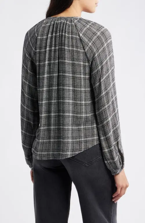 CLOTH & STONE Plaid Raglan Sleeve Shirt