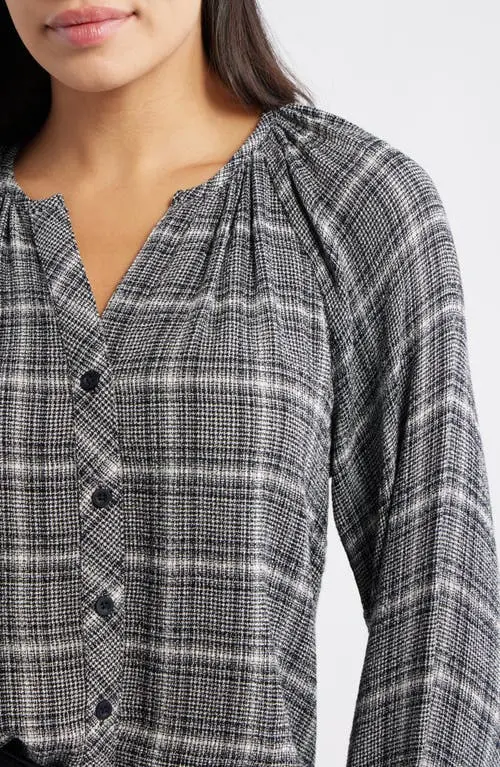 CLOTH & STONE Plaid Raglan Sleeve Shirt