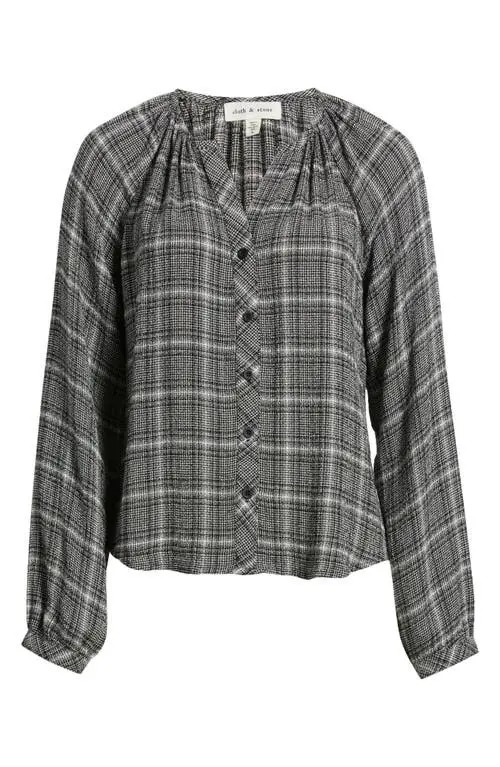 CLOTH & STONE Plaid Raglan Sleeve Shirt