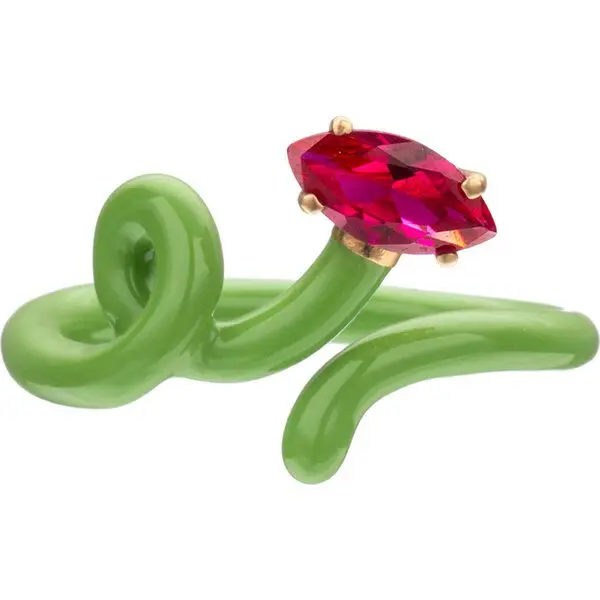 Bea Bongiasca Baby Vine Tendril Ring - Green