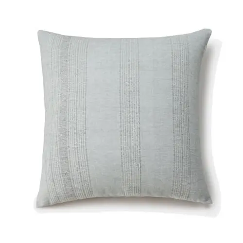 SUSTAINABLE THREADS Ecoloom Handwoven Cotton Pillow With Down-alternative Insert - Sea Salt