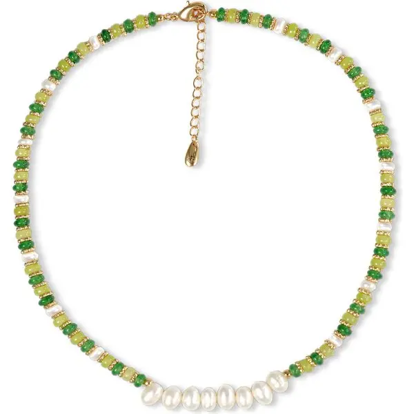 RC RETRO CHIC Thetis Beaded Necklace - Green & White